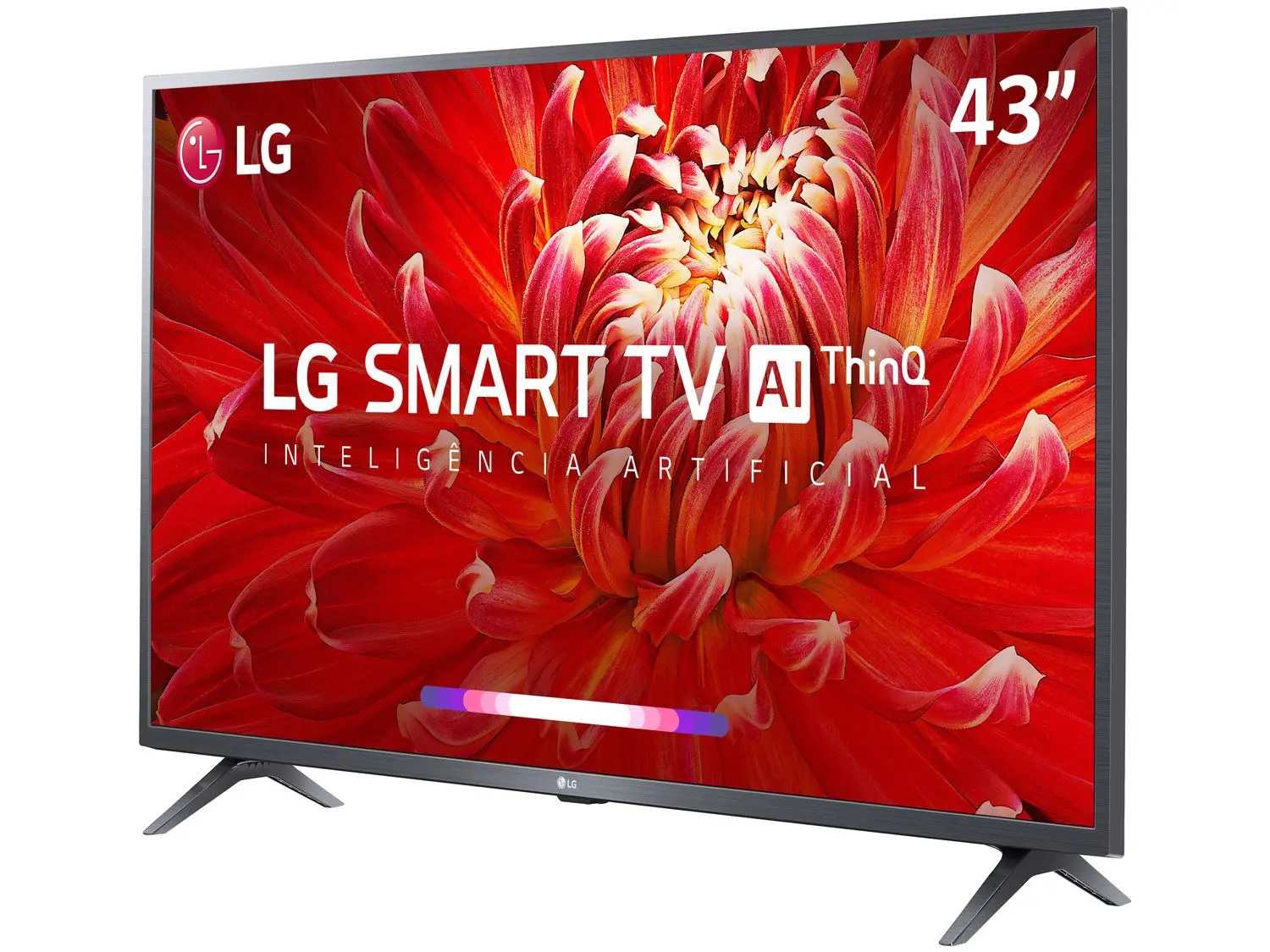 Smart TV LG 43'' Full HD LED 43LM6370PSB WiFi Bluetooth HDR ThinQ Al 3 HDMI 2 USB Preto Bivolt